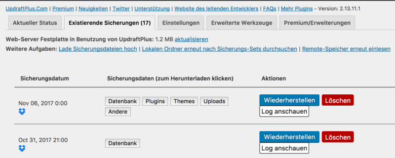 Tutorial: Zuverlässiges WordPress Backup mit UpdraftPlus